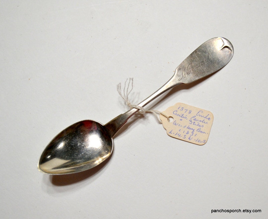 Antique Coin Silver Spoon: 1831 Curtis, Cander & Stiles, Engraved - Etsy
