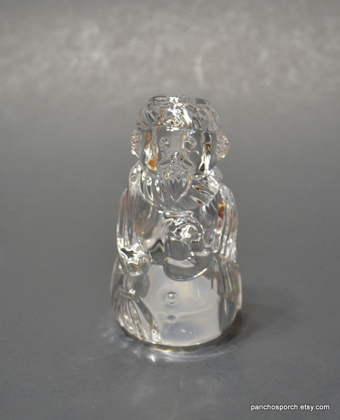 Vintage Clear Crystal Snowman Salt Shaker Winter Christmas Holiday ...
