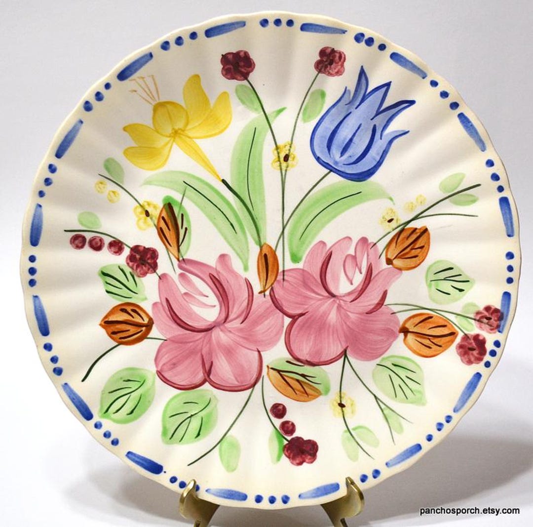 Vintage Blue Ridge Pottery Dinner Plate: Waltz Time Floral - Etsy