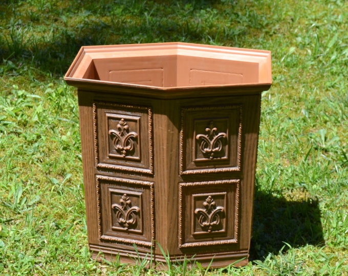 Vintage Max Klein Trashcan Faux Wood Plastic Mid Century Retro Rubbish ...