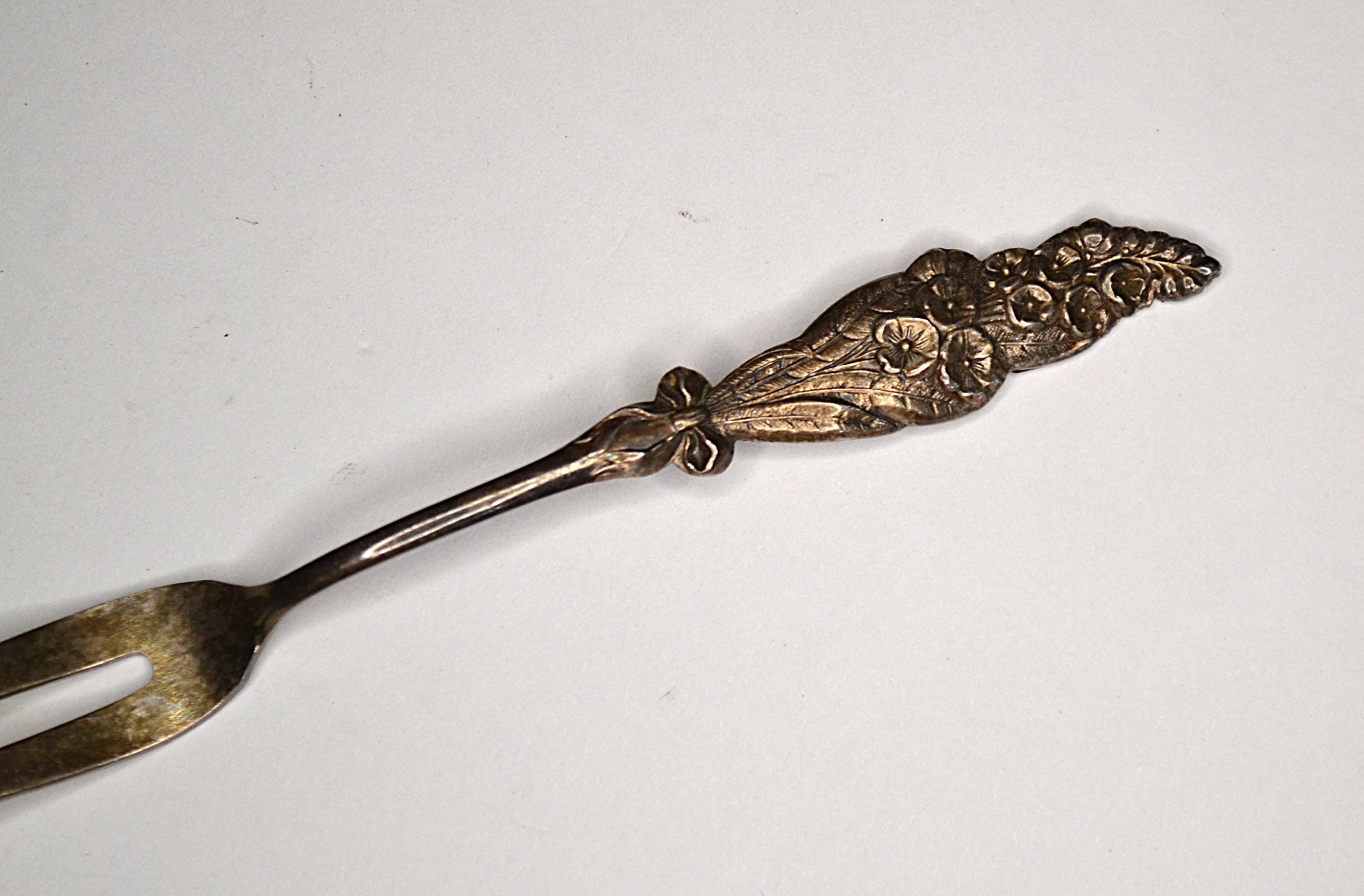 Vintage Harlequin Lemon Fork Forget Me Not Silverplate Floral ...