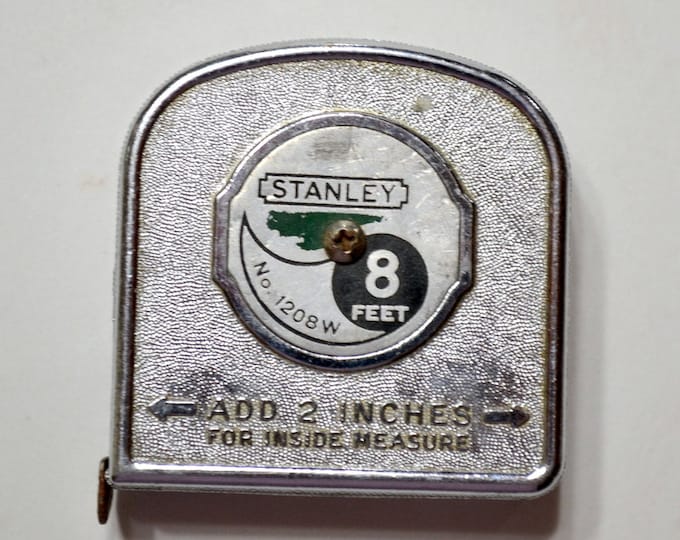 Vintage STANLEY Tape Measure Model 1208W Small Metal Measuring Tape ...