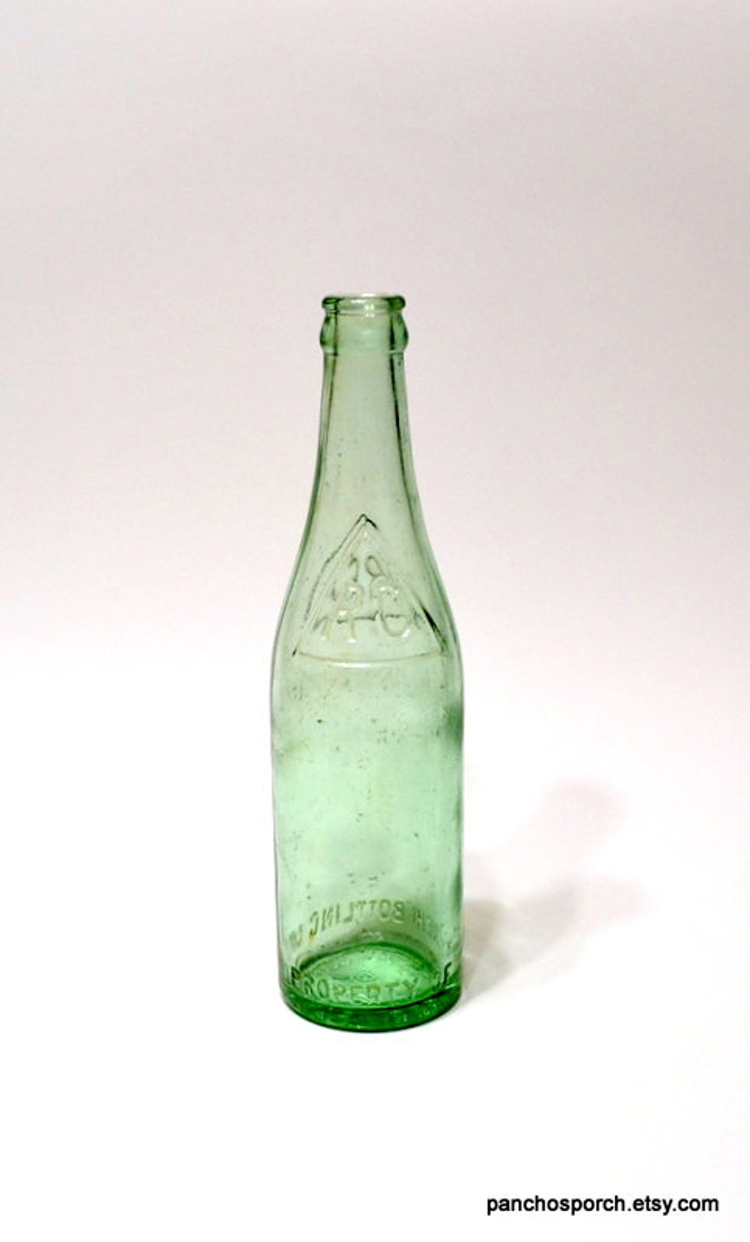 Vintage RC Cola Soda Bottle 12 Oz Embossed Triangle Logo Green - Etsy