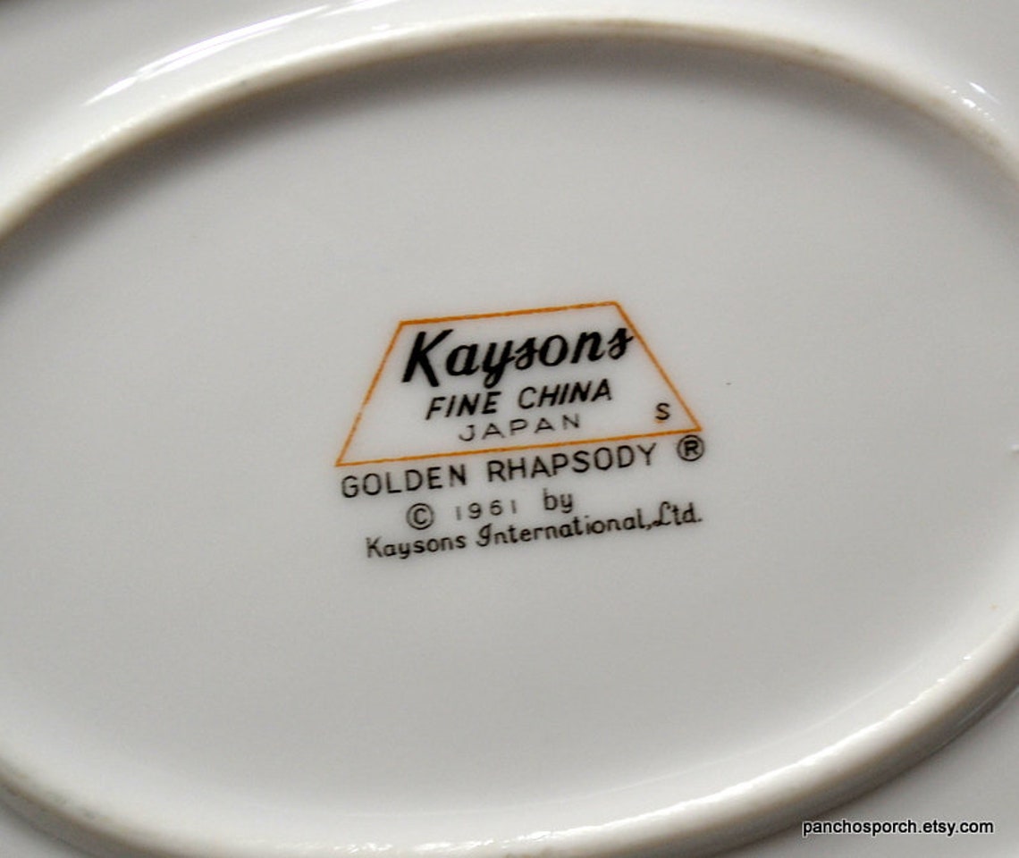 Vintage Kaysons Golden Rhapsody Gravy Boat: 1960s Gold Leaf Dinnerware ...