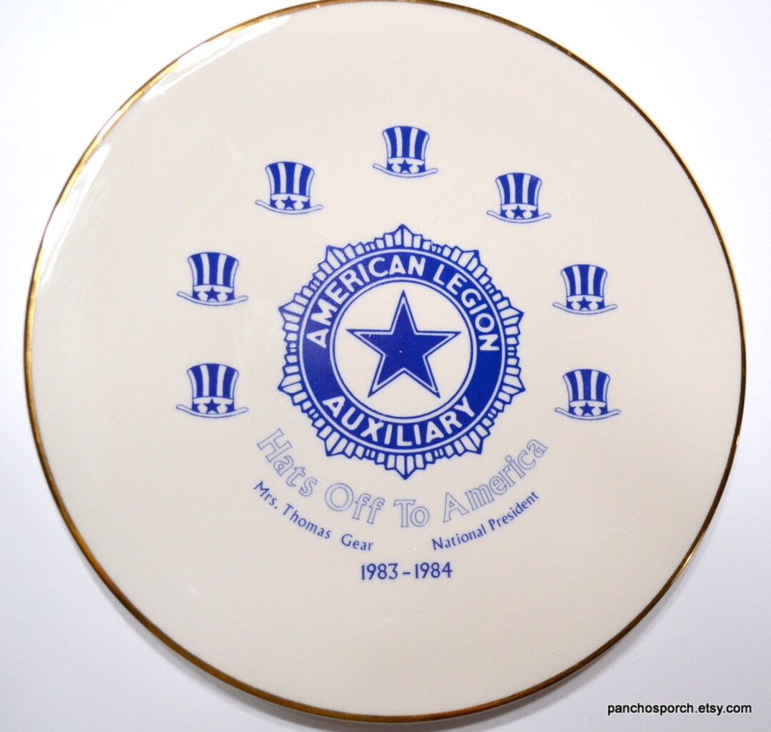 Vintage American Legion Auxiliary Plate: Hats off America, 1983-1984 ...