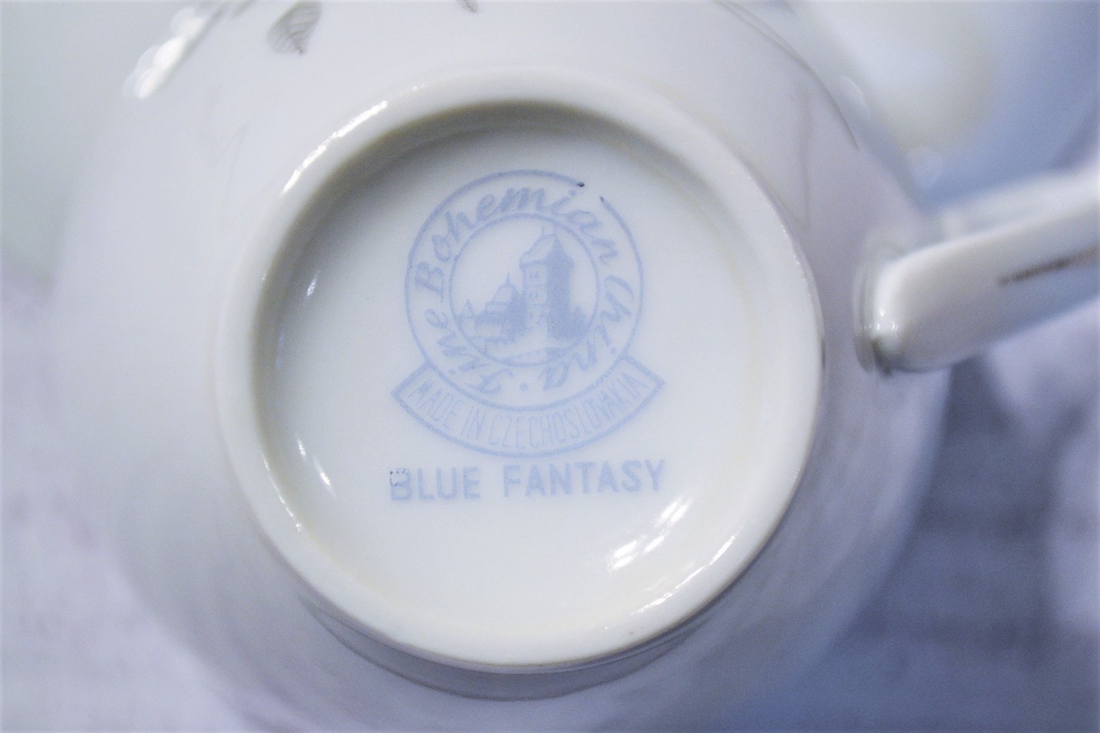 Vintage Blue Fantasy Tea Cup and Saucer Set of 6 Blue Floral - Etsy