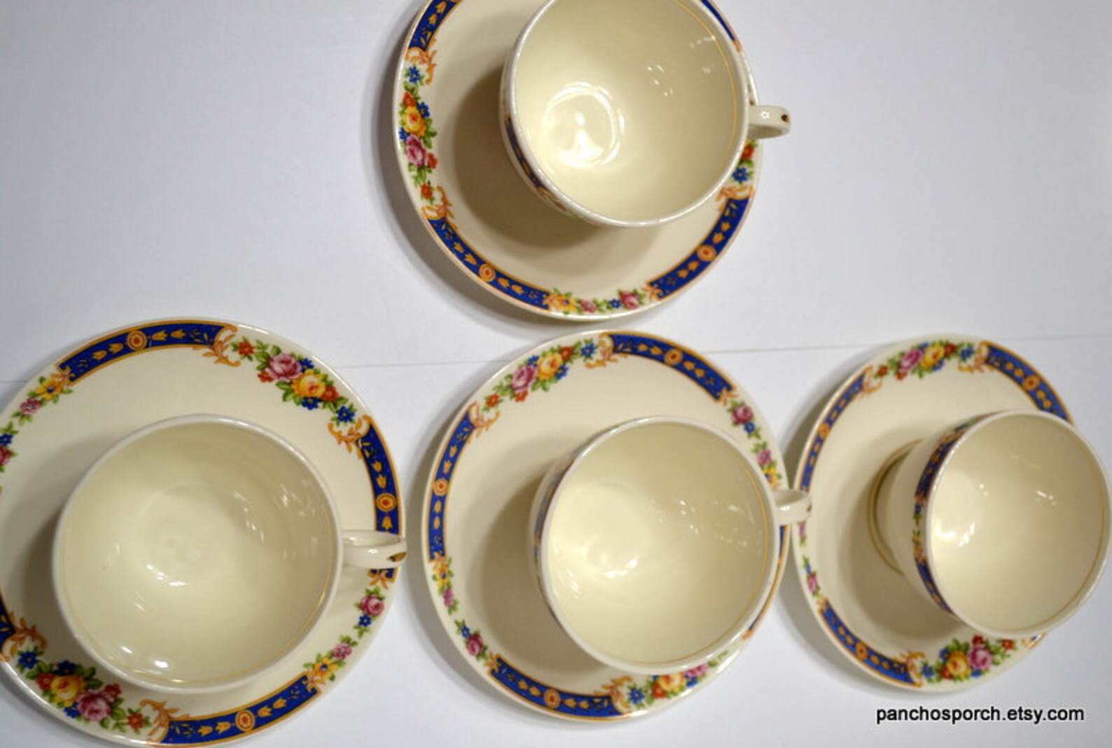 Vintage TST Floral Cup and Saucer Set(4): Art Deco Wedding China - Etsy