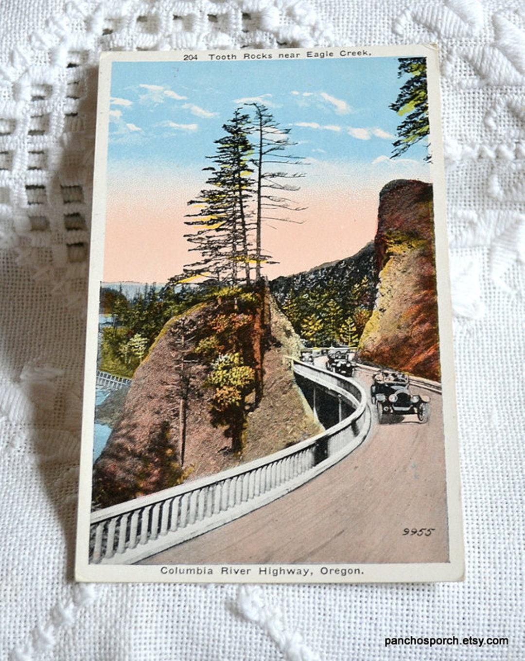 Vintage OREGON Post Card Tooth Rocks Eagle Creek Columbia River Highway ...