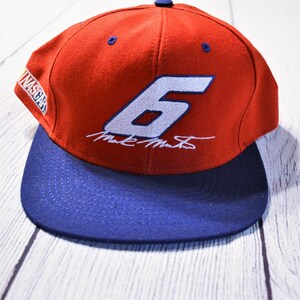 Vintage Mark Martin Hat NASCAR Memorabilia No 6 Racing Nutmeg Snapback ...