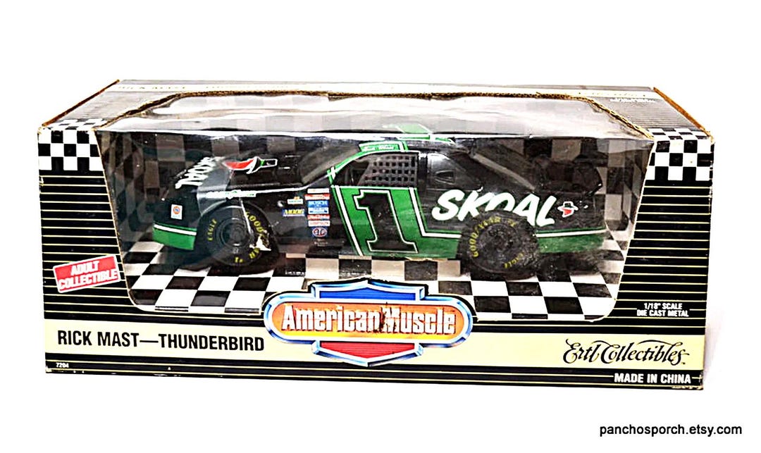 Vintage RICK MAST No 1 Die Cast Metal Car Ertl American Muscle Car 1:18 ...
