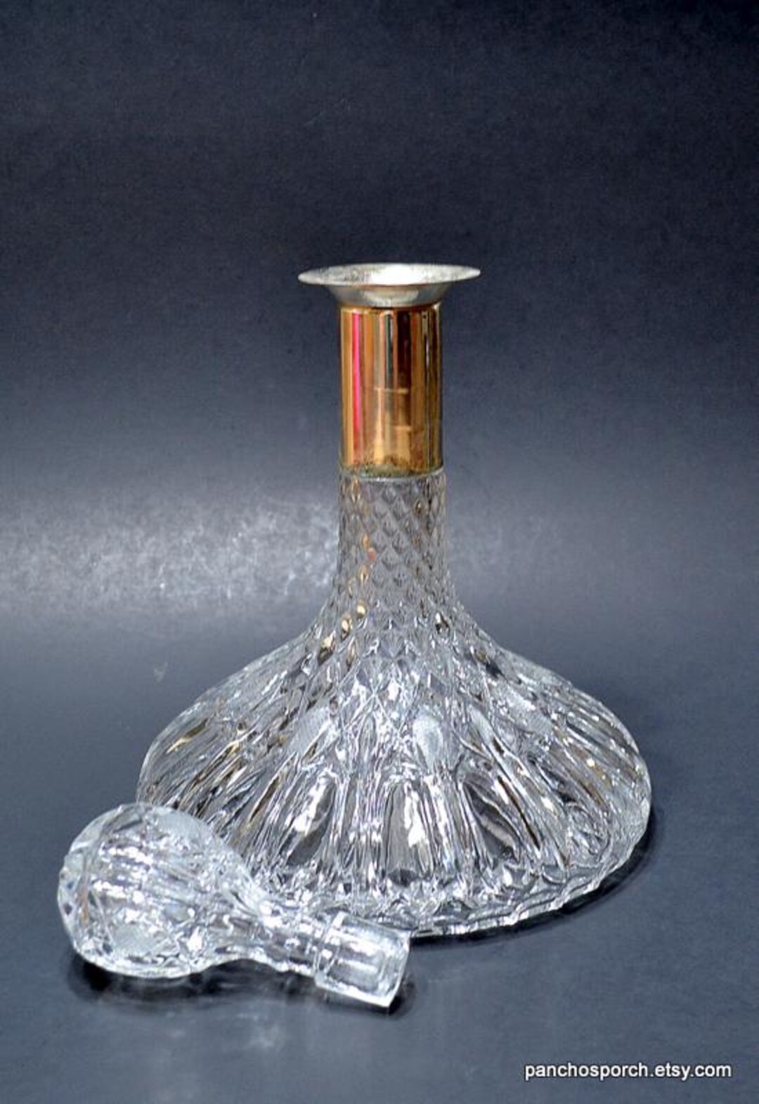 Vintage Etched Glass Ships Decanter: Silver Plate Barware - Etsy