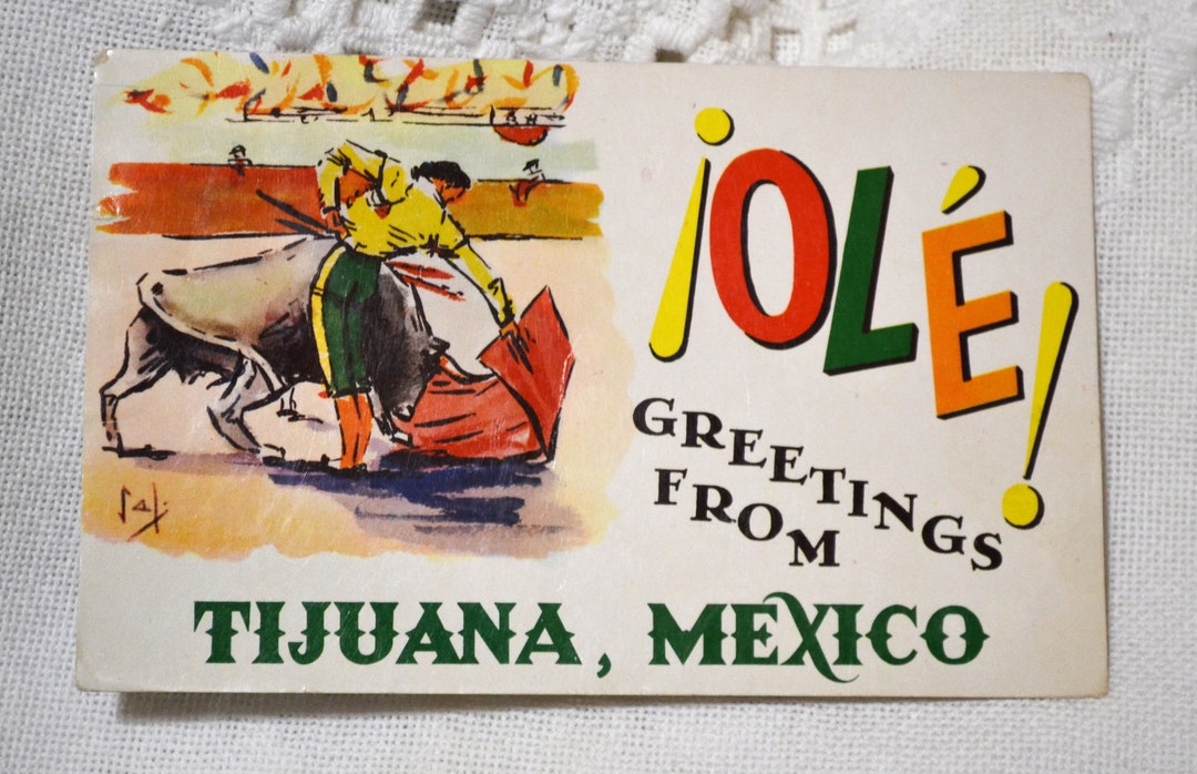 Vintage MEXICO Postcard Tijuana Bull Fighter Vacation Souvenir Post ...