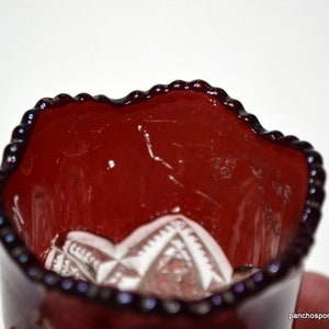 Vintage RUBY RED Flash Glass Souvenir Toothpick Holder M Dwyer 1905 ...