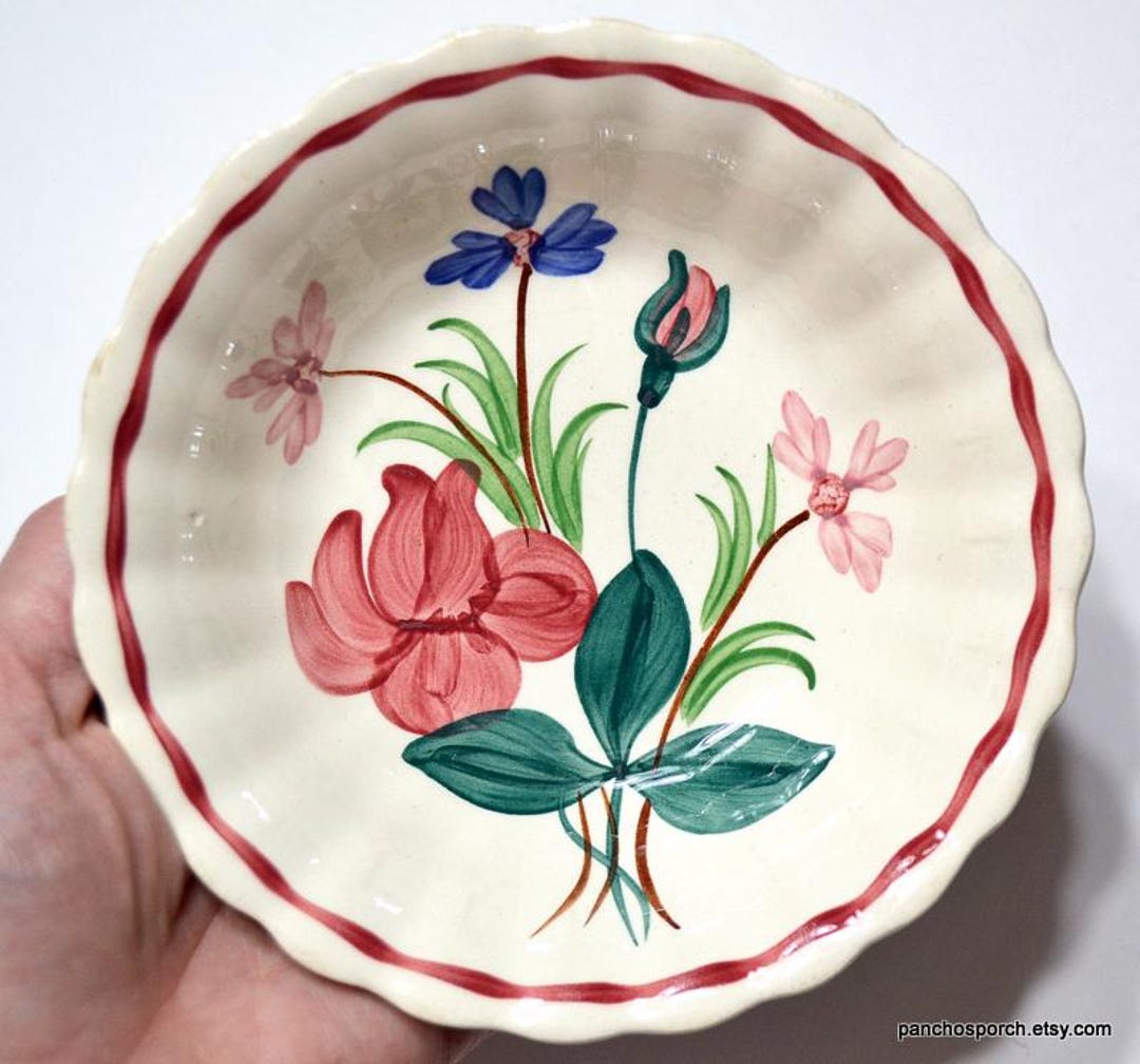 Vintage Blue Ridge Pottery Cereal Bowl: Elizabeth Floral Pattern - Etsy