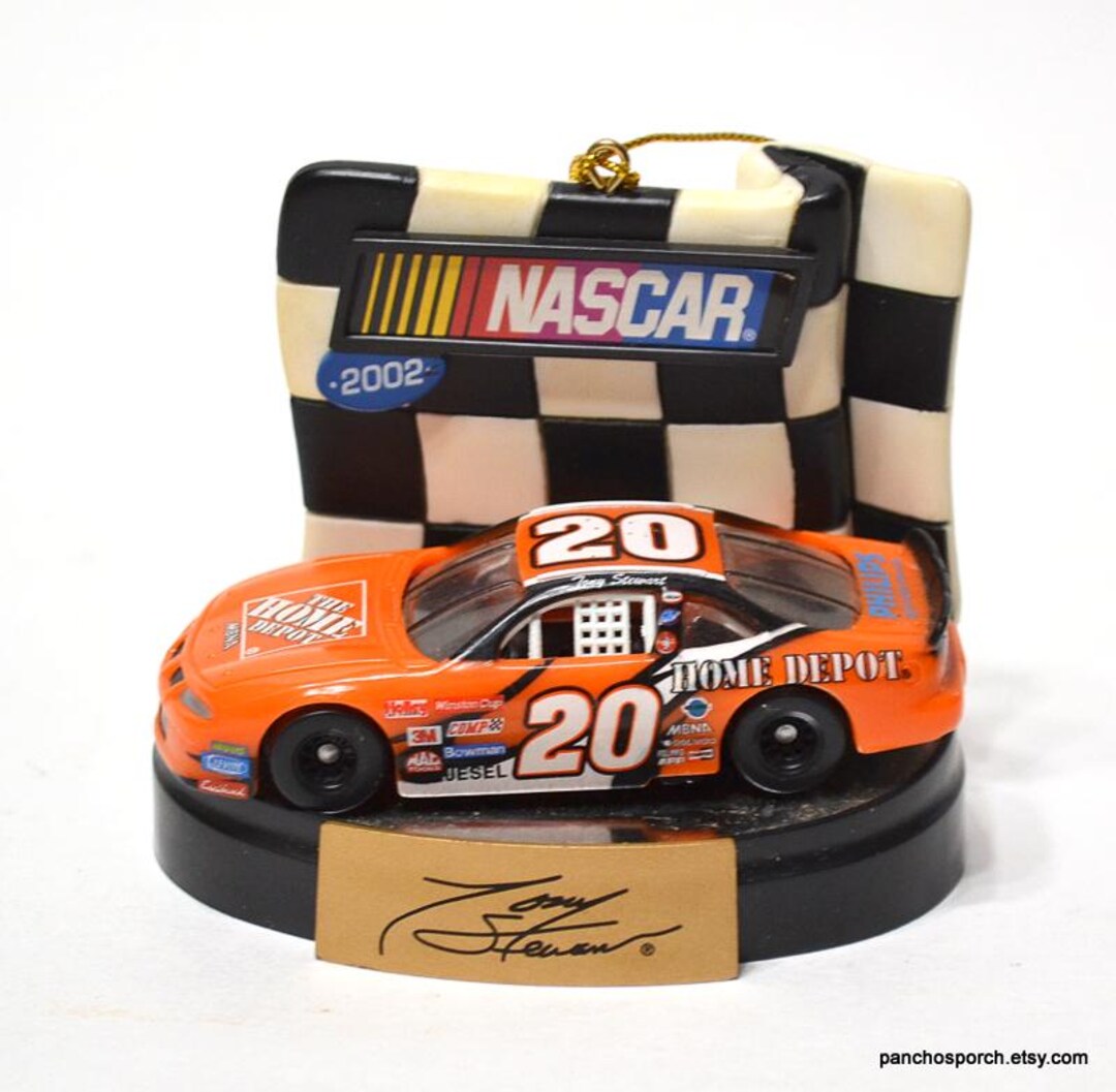 Vintage TONY STEWART Christmas Tree Ornament 2002 Home Depot #20 NASCAR ...