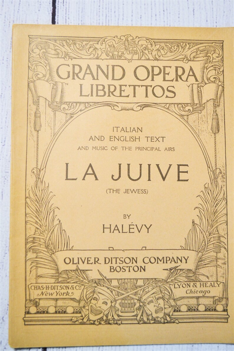 Vintage Grand Opera Libretto La Juive the Jewess Script Music | Etsy