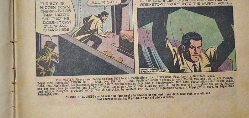 Vintage Tarzan of the Apes Comic Book, 1966 Gold Key Comics No. 157 ...