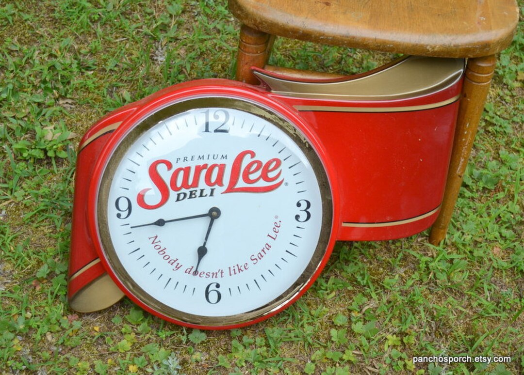 Vintage Sara Lee Wall Clock Red Ribbon Battery Clock Premium Deli ...