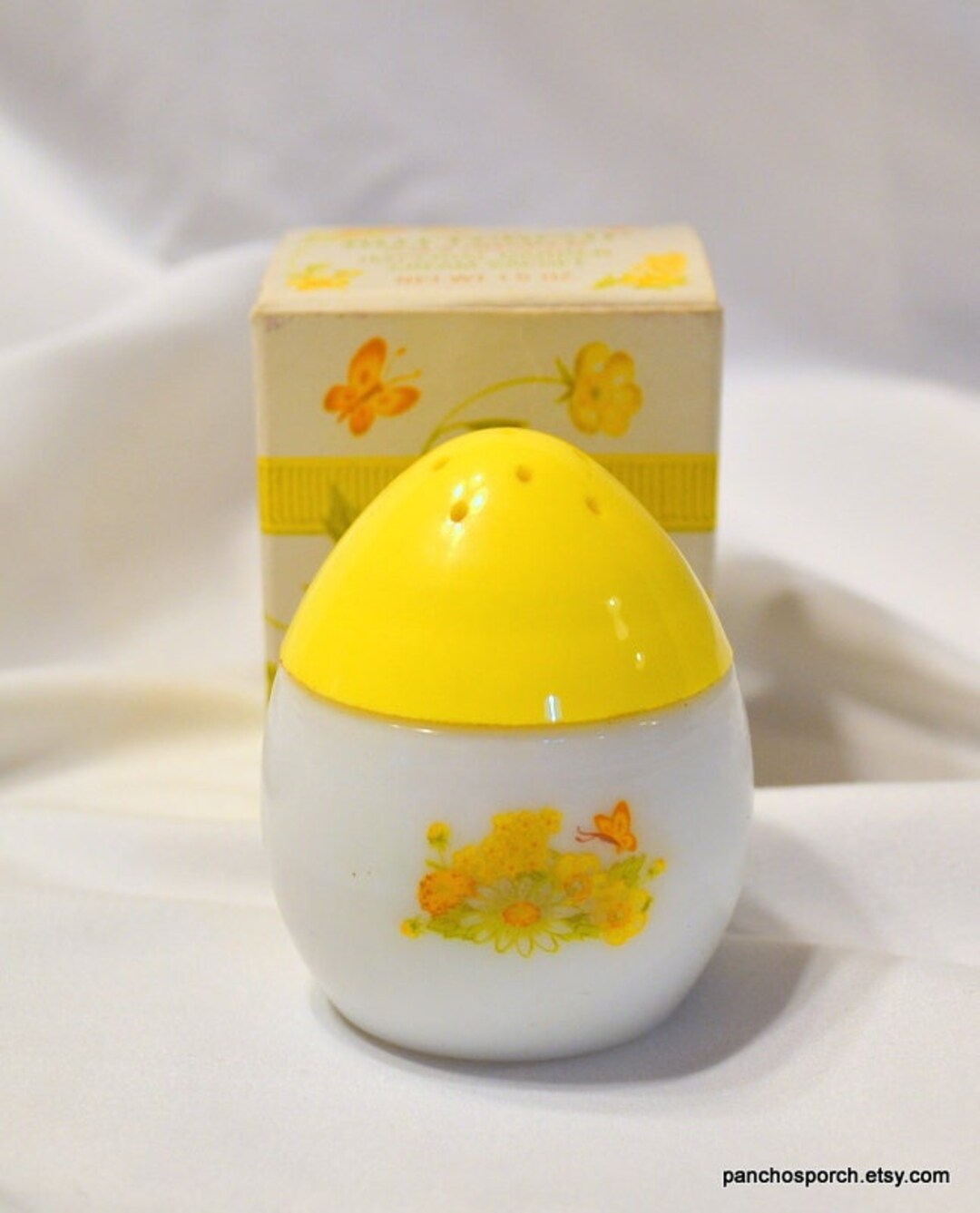 Vintage Avon Buttercup Salt Shaker Full in Box Floral Butterfly Milk ...