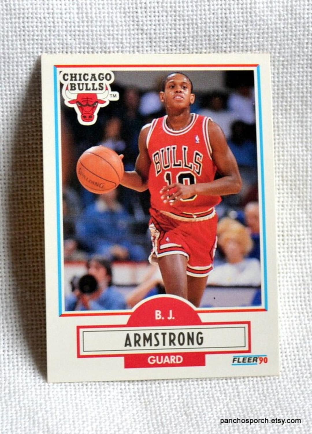 BJ Armstrong Basketball Card 1990 Fleer No 22 NBA Basketball Chicago ...