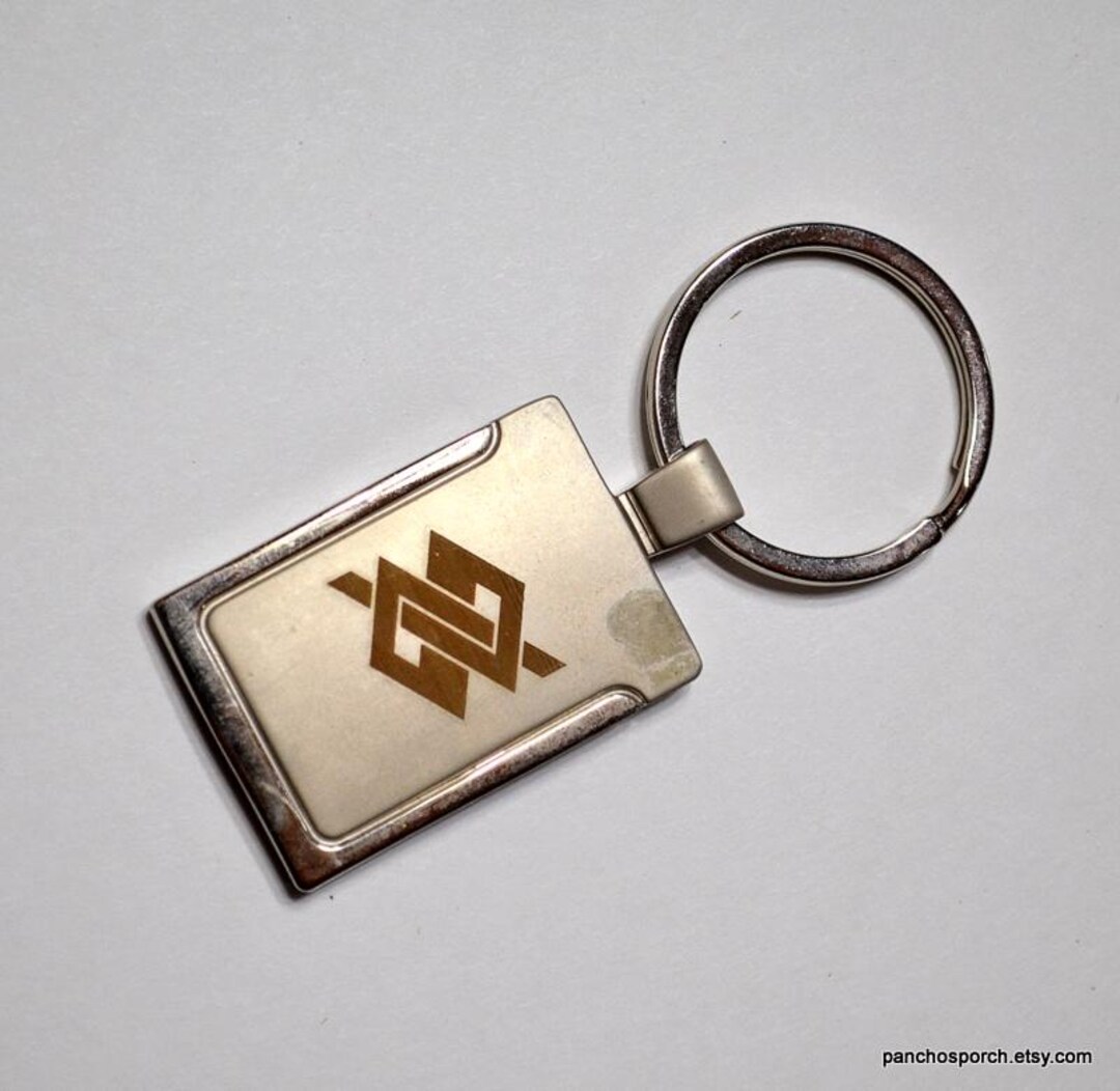 Vintage Banco Do Brasil Keyring Silver Tone Metal Advertising Logo Bank ...