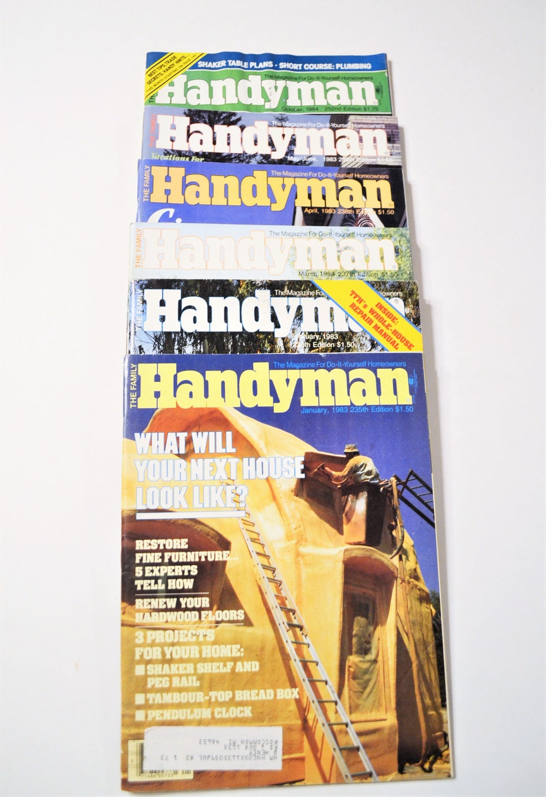 Family Handyman Magazine Lot of 6 1983 1984 DIY Home Repair Maintenance ...