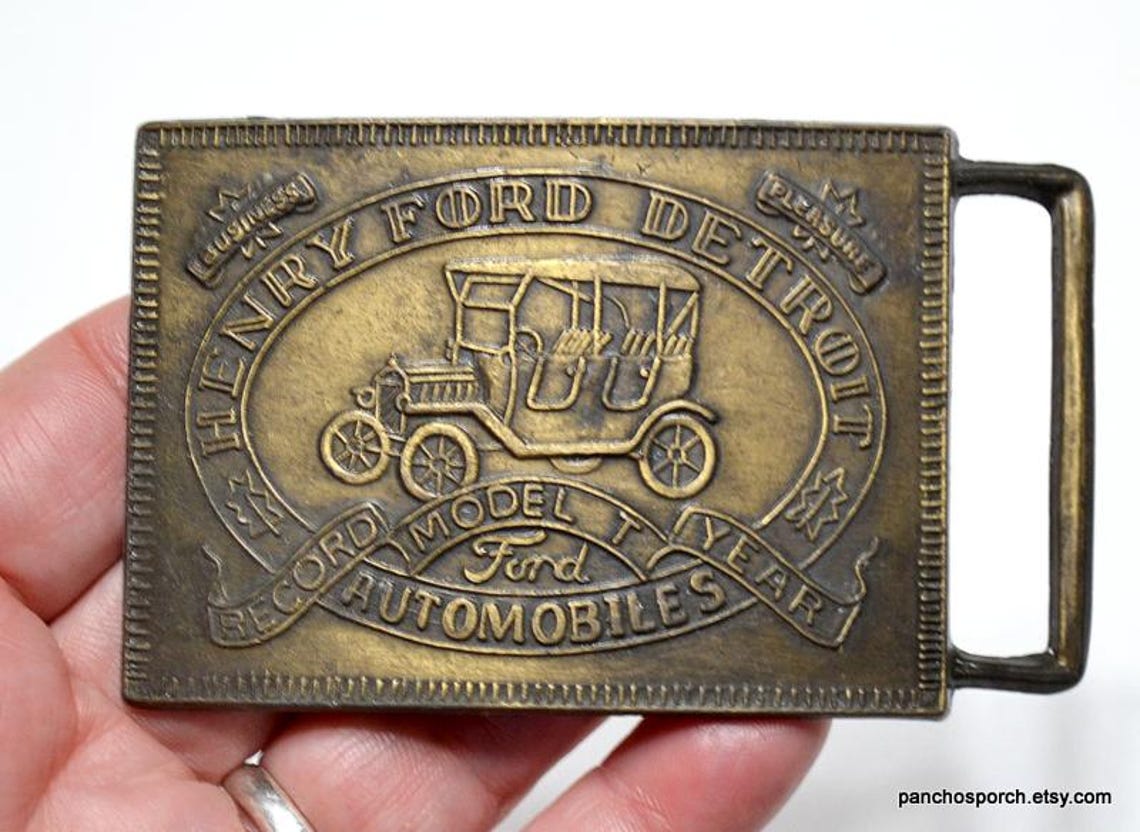 Vintage Henry Ford Detroit Belt Buckle: Model T Automobiles - Etsy