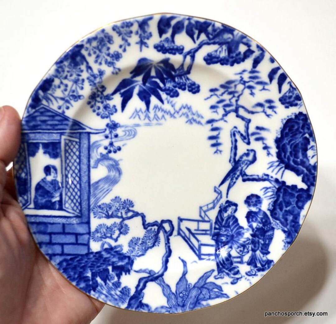 Vintage Royal Crown Derby Blue Mikado Bread Plate: Chinoiserie Asian ...