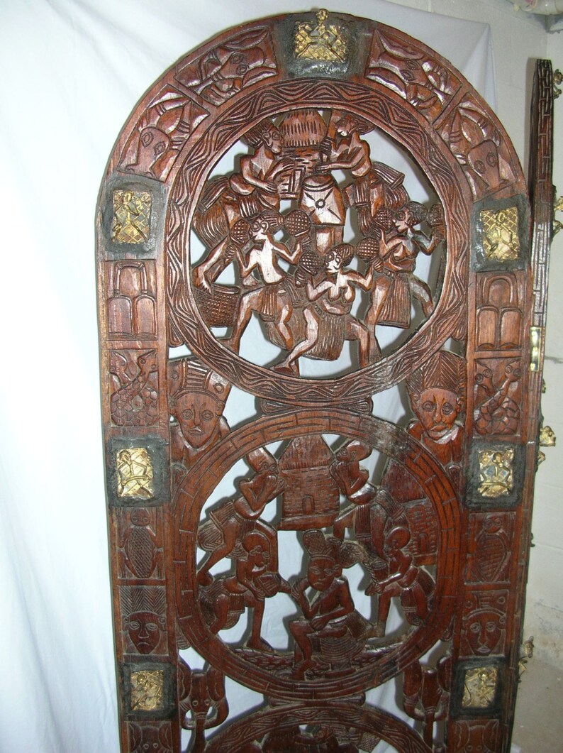 Vintage Wood Bronze Primitive Hand Carved Panel Shutter Door - Etsy