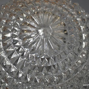 Vintage Clear Glass LAMP GLOBE SHADE Diamond Pattern Glass Ball ...