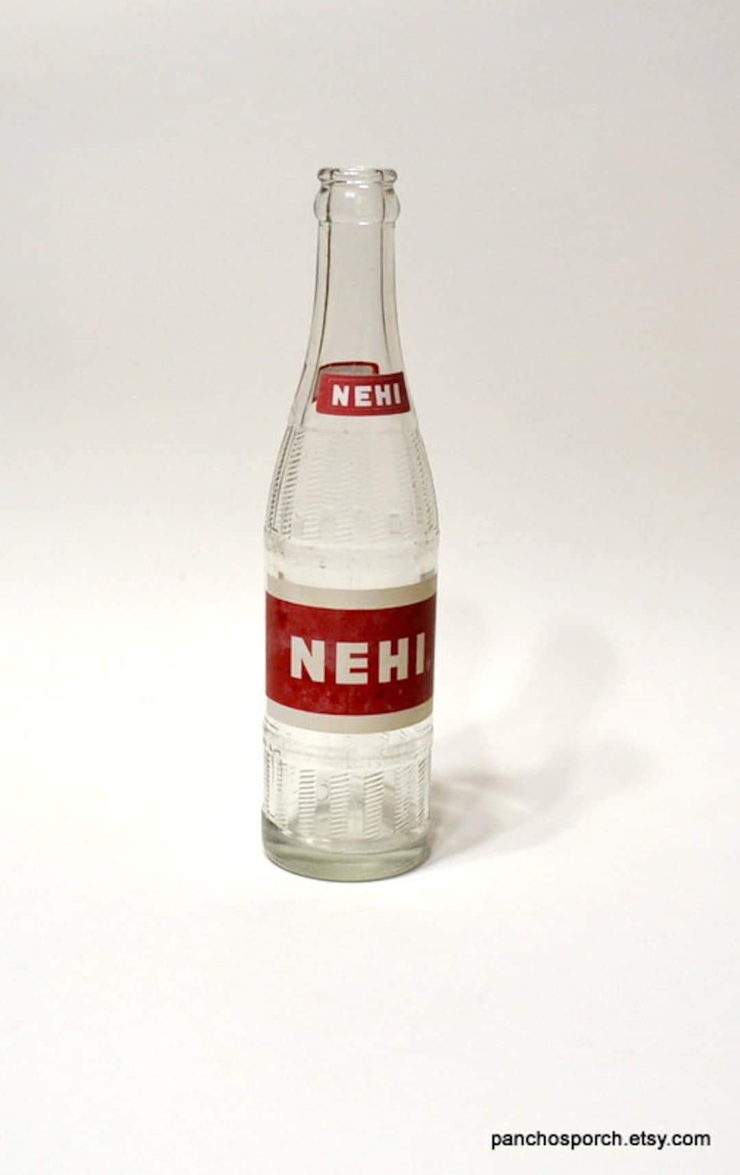 Vintage Nehi Soda Bottle Clear Glass 10 Oz Pop Bottle Red White Logo ...