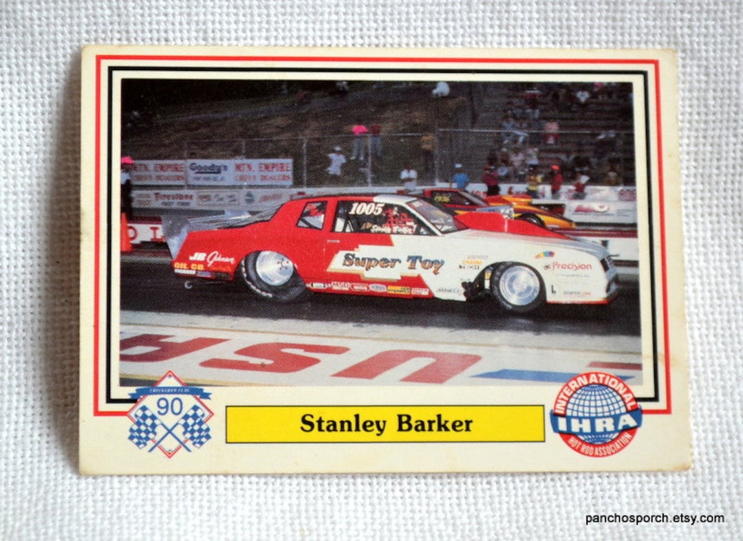 Stanley Barker IRHA Card 1990 Drag Racing Trading Card Checkered Flag ...