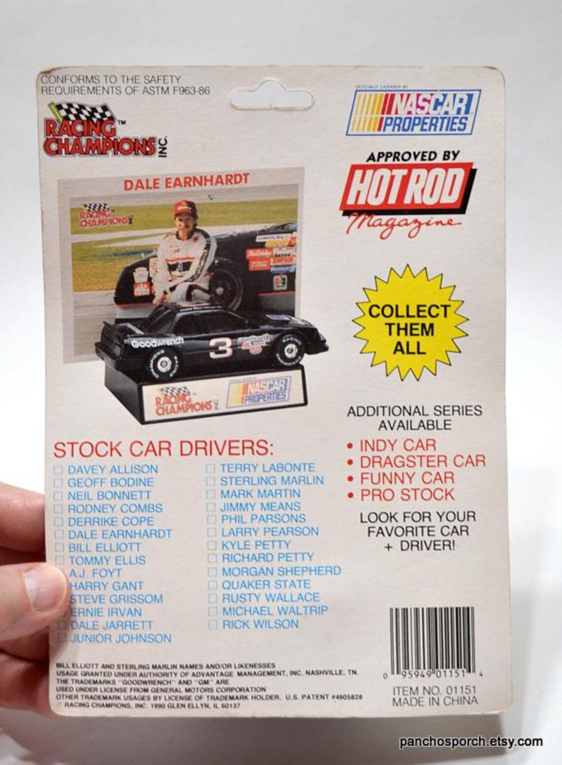 Vintage Rob Moroso #20 Diecast Stock Car: 1990 Racing Champions 1/64 ...