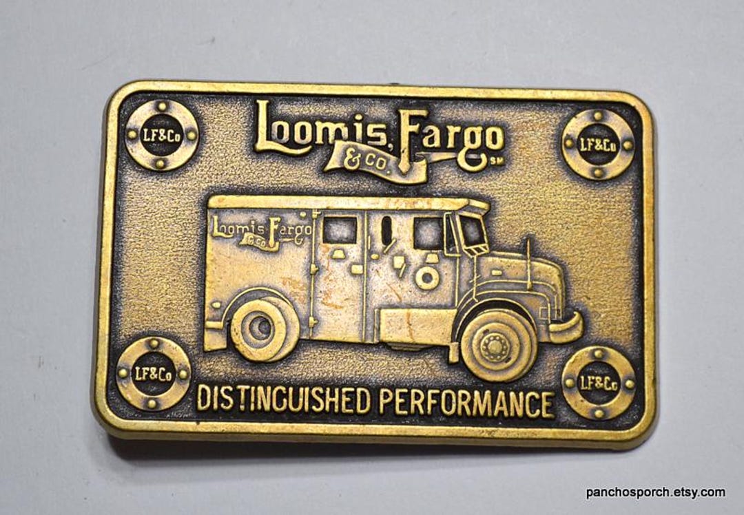 Vintage LOOMIS FARGO Co Belt Buckle Distinguished Service Advertising ...