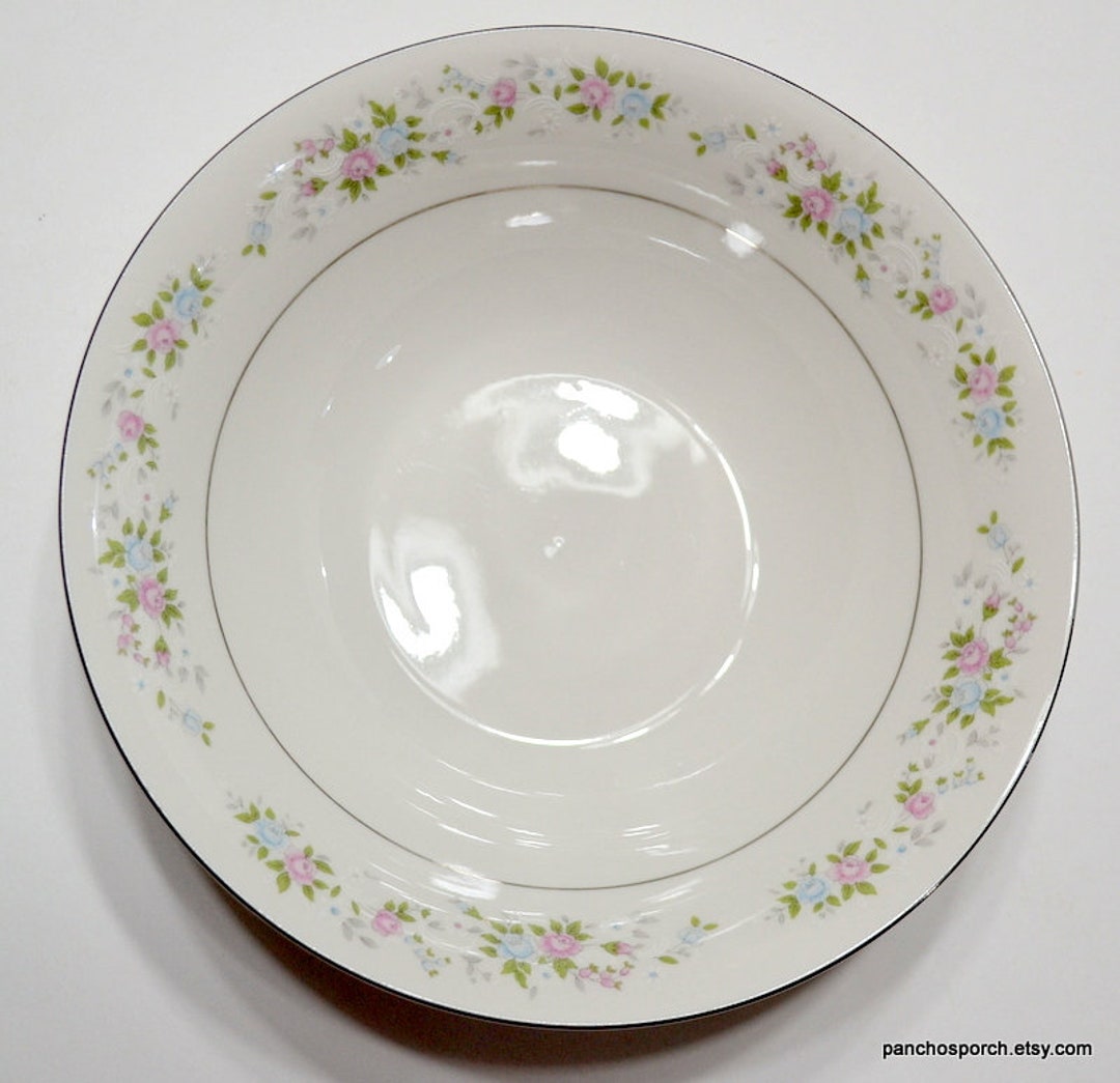 Vintage Sango Cannes Round Vegetable Bowl Pastel Pink Blue Floral ...