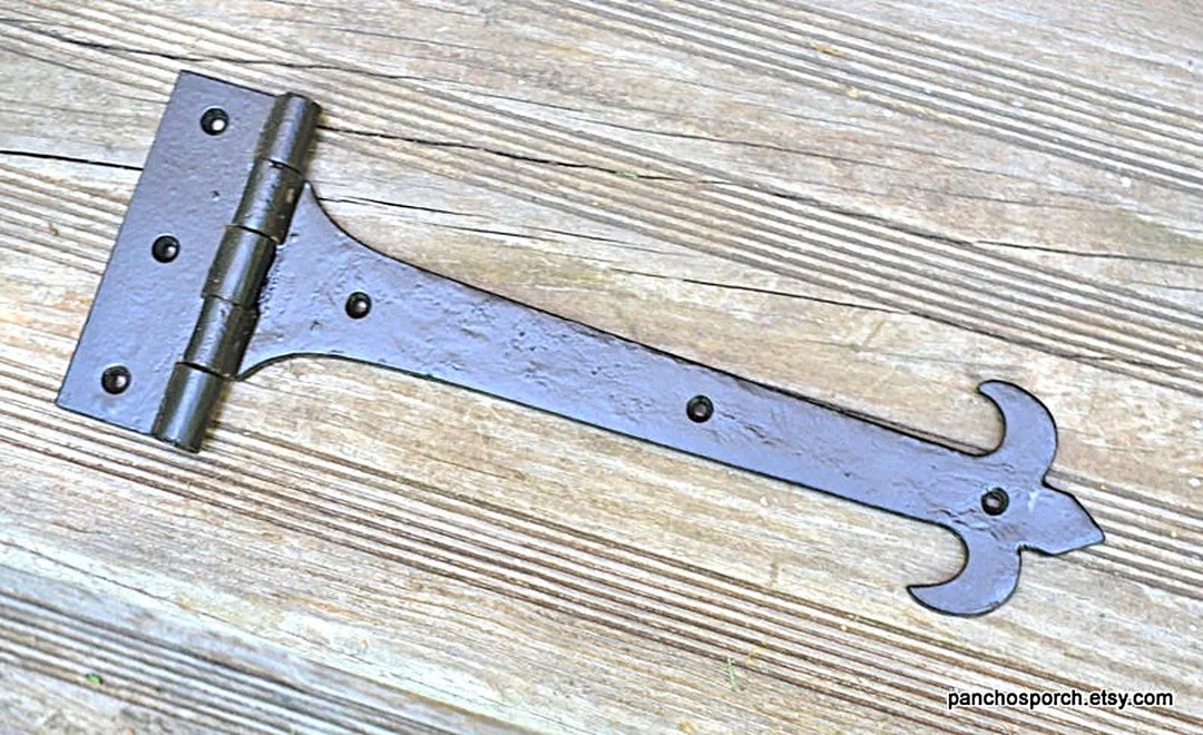 Vintage Cast Metal Door Hinge Simple Fleur De Lis Rustic Metal Door ...