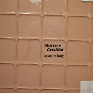 Vintage SANTA CLAUS Tile Hand Painted Marco E Cristina Christmas ...