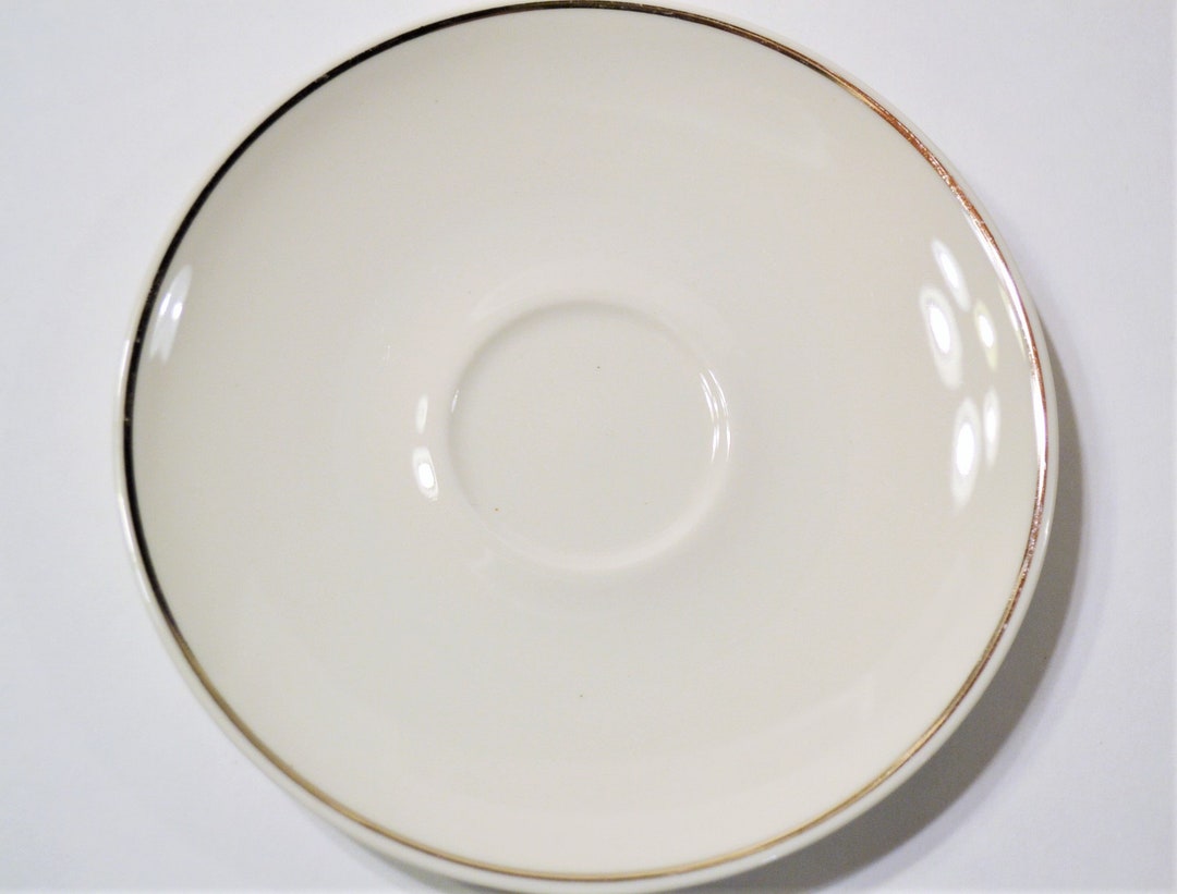 Vintage Kenmark Saucer White Platinum Rim Simple Elegant Dinnerware ...