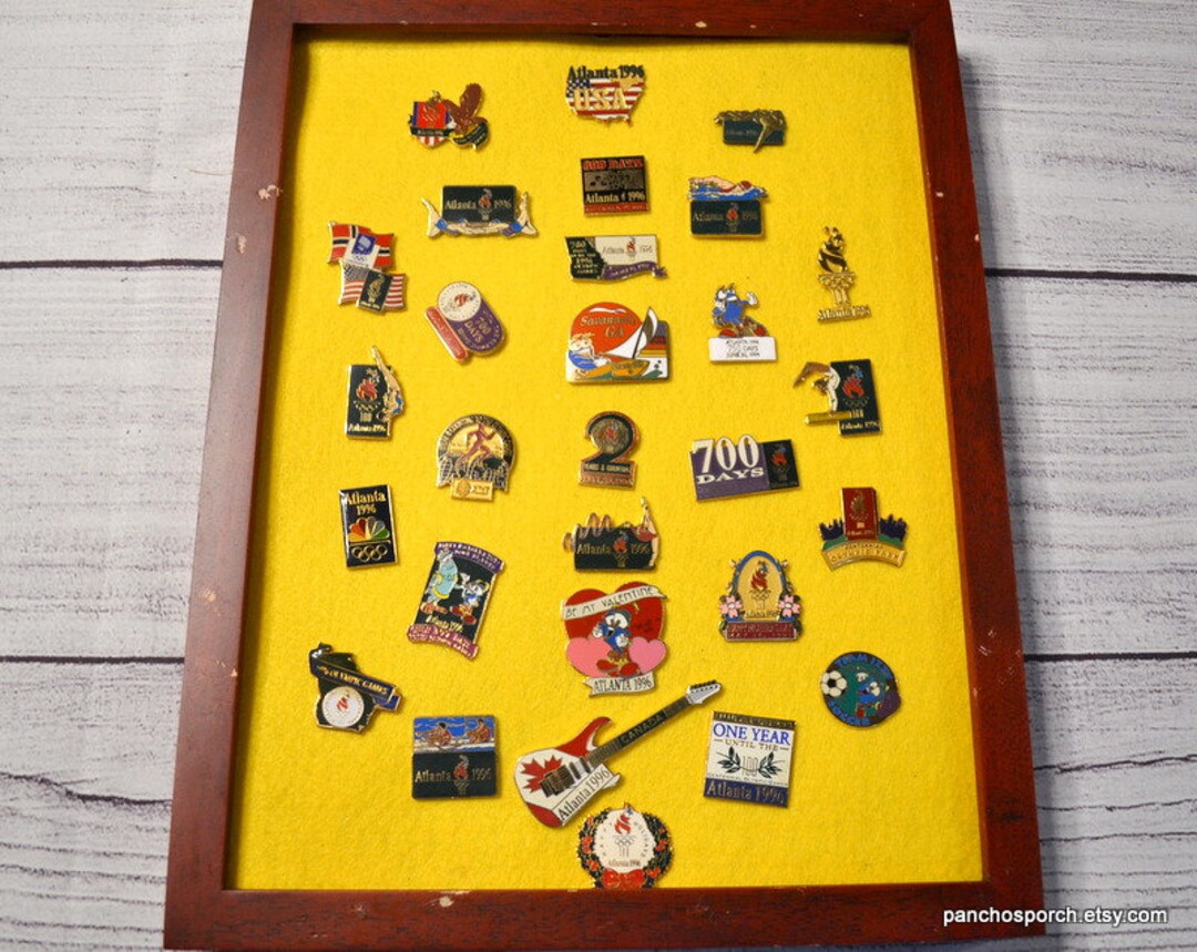 Vintage 1996 Olympics Pin Set Framed Countdown Atlanta Olympic Games ...