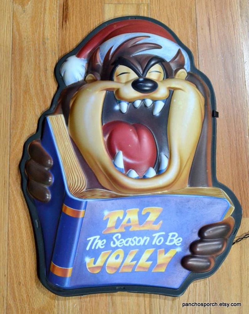 Vintage TAZ Christmas Blow Mold Wall Light: Looney Tunes Holiday Decor ...