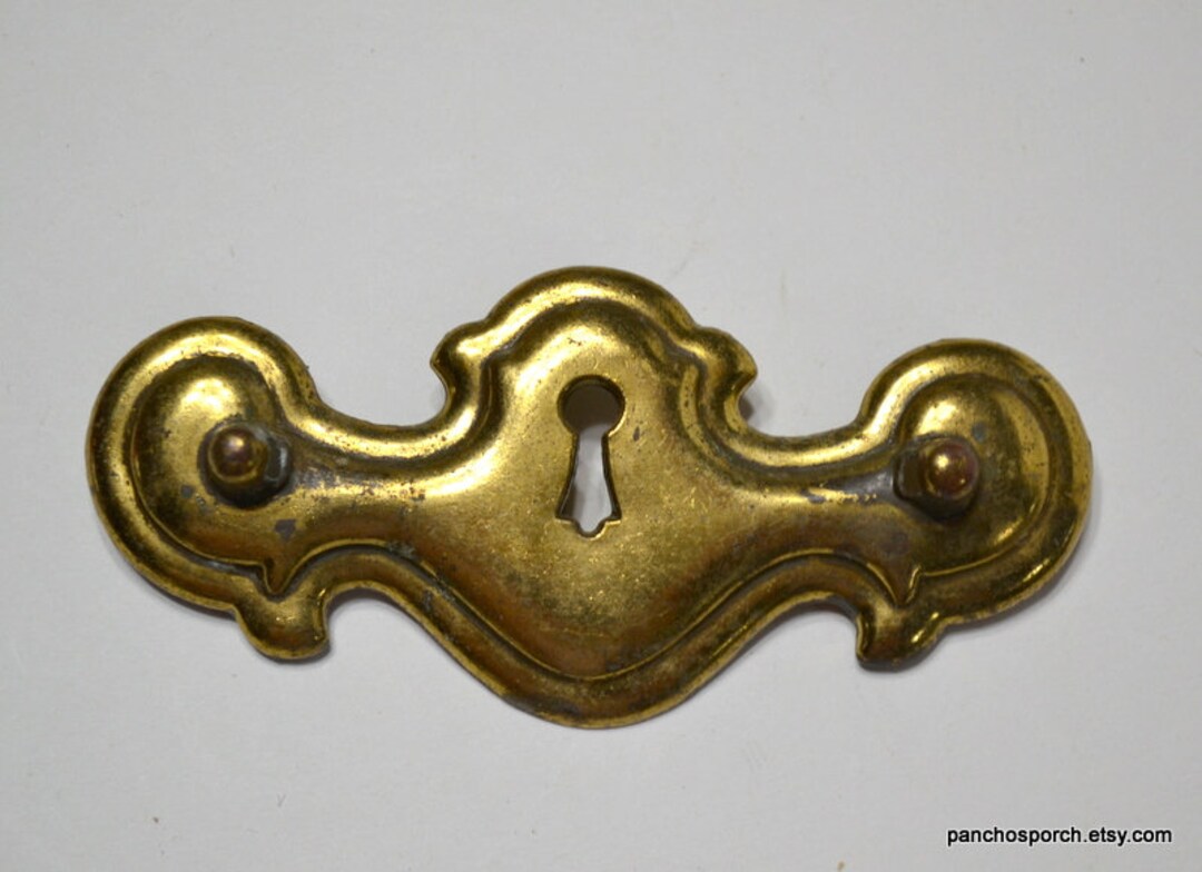 Vintage Metal Drawer Pull Back Plate ONLY Brass Finish Salvaged ...