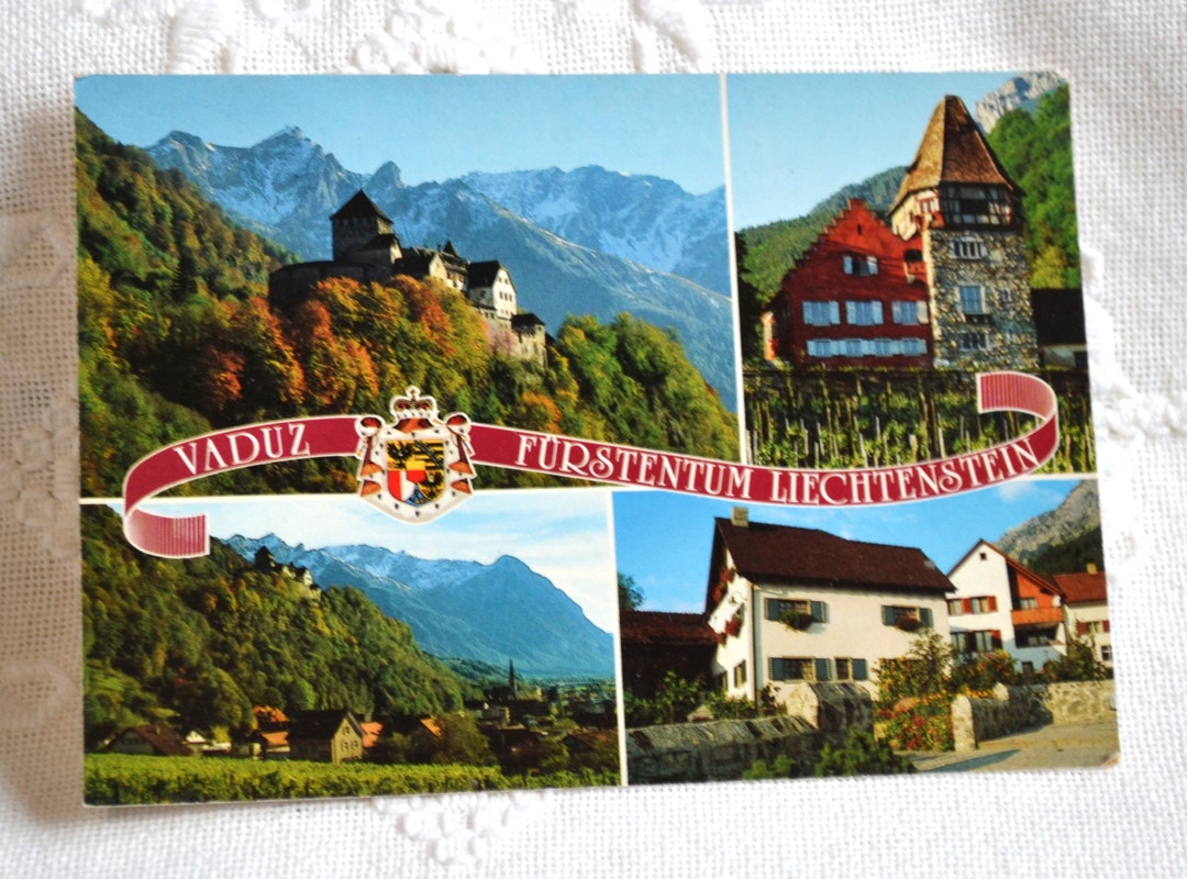 Vintage Liechtenstein Postcard Chalets Castles Mountains European ...