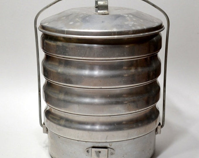 Vintage Buckeye Aluminum Food Carrier Picnic Pack Stacking Round Food ...