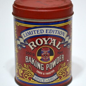 Vintage Royal Baking Powder Tin Red 200g Metal Storage Can South Africa ...