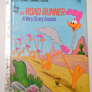 Vintage ROAD RUNNER Very Scary Lesson Little Golden Book Warner Bros ...