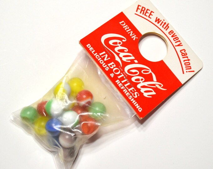 Vintage Coca Cola Marbles Unopened Package Multicolored Marbles ...