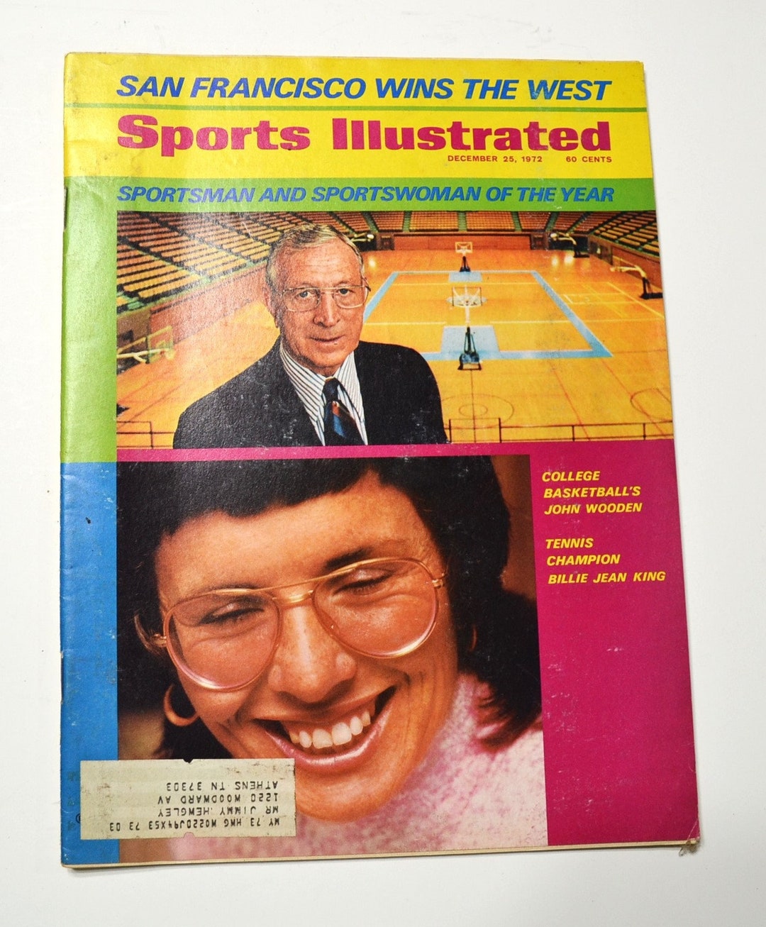 Vintage Sports Illustrated Magazine Billy Jean King Cover December 25 ...