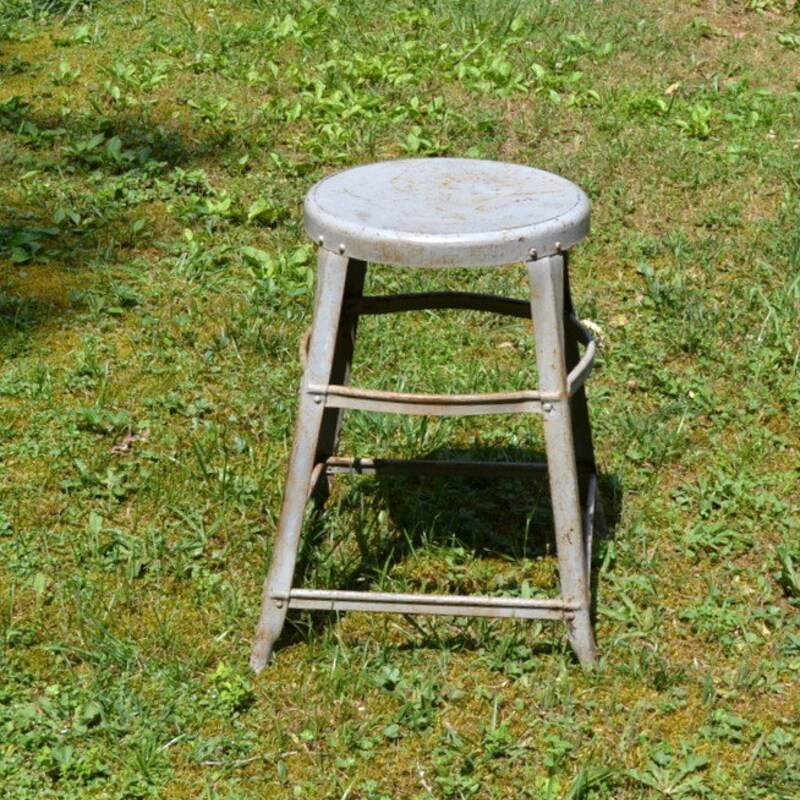 Vintage Metal Stool - Etsy