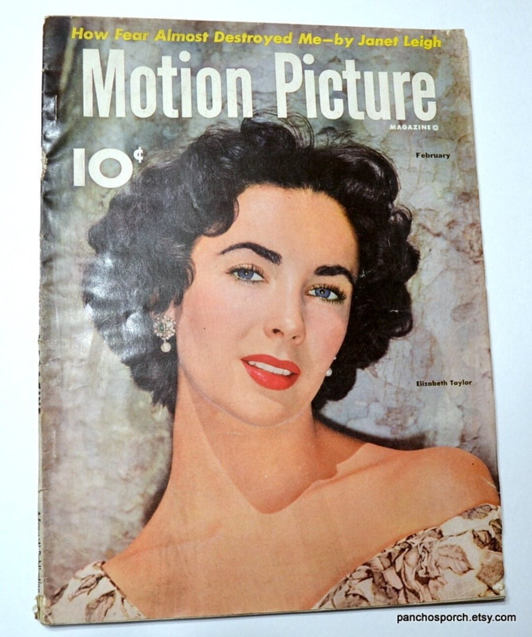 Vintage Motion Picture Magazine February 1951 Elizabeth Taylor Cover Hollywood Glamor Gossip ...