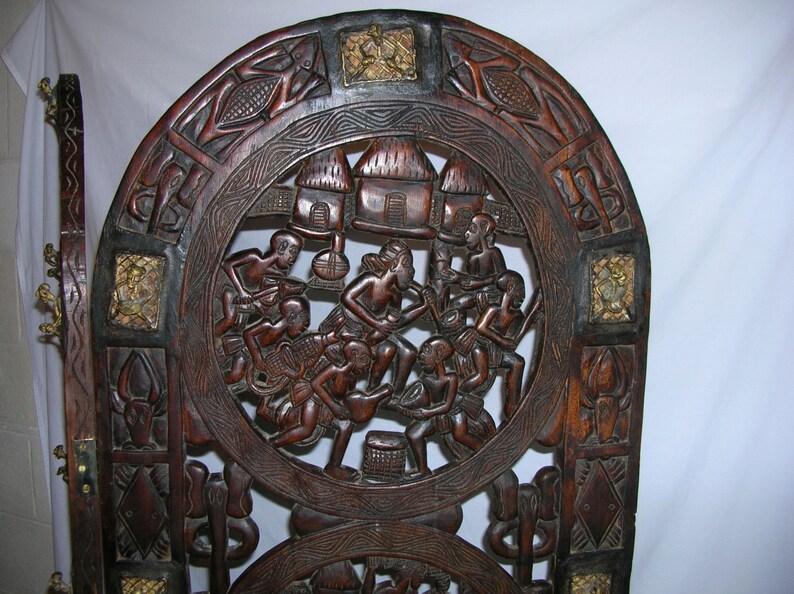 Vintage Wood Bronze Primitive Hand Carved Panel Shutter Door - Etsy